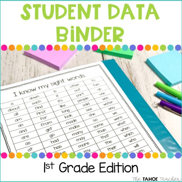 Editable 1st Grade Student Data Binder Notebook | Made By Teachers