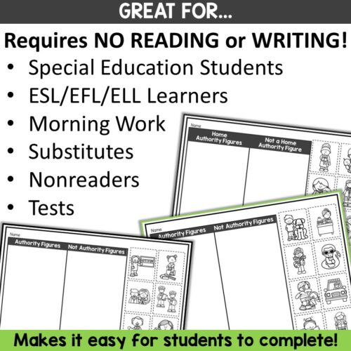 Home School and Community Authority Figures Worksheets | Made By Teachers