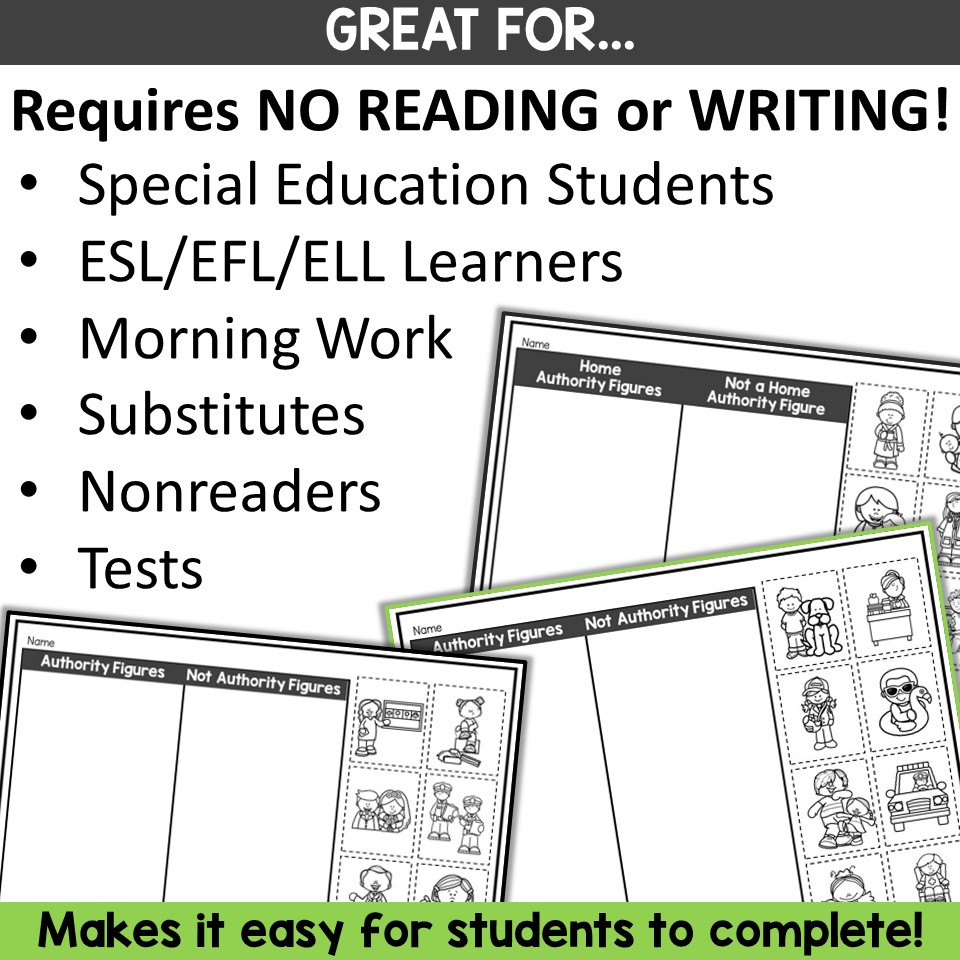 Home School and Community Authority Figures Worksheets | Made By Teachers