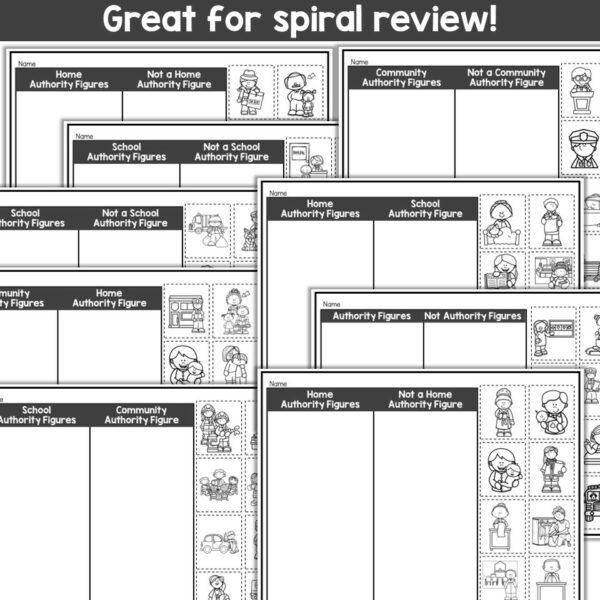 Home School and Community Authority Figures Worksheets | Made By Teachers