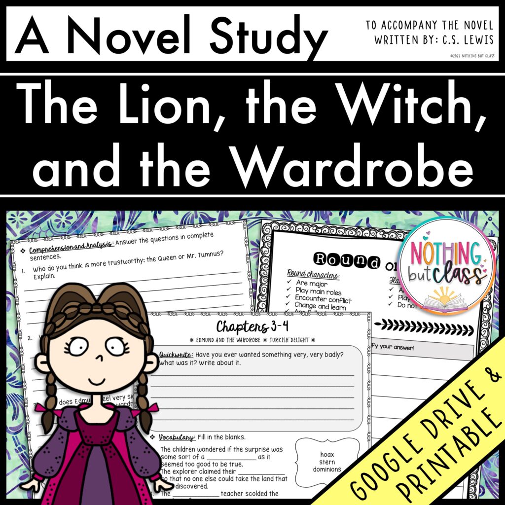 The Lion, the Witch, and the Wardrobe Novel Study Unit | Comprehension ...