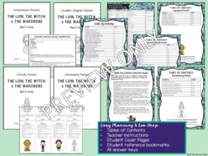 The Lion, the Witch, and the Wardrobe Novel Study Unit | Comprehension ...