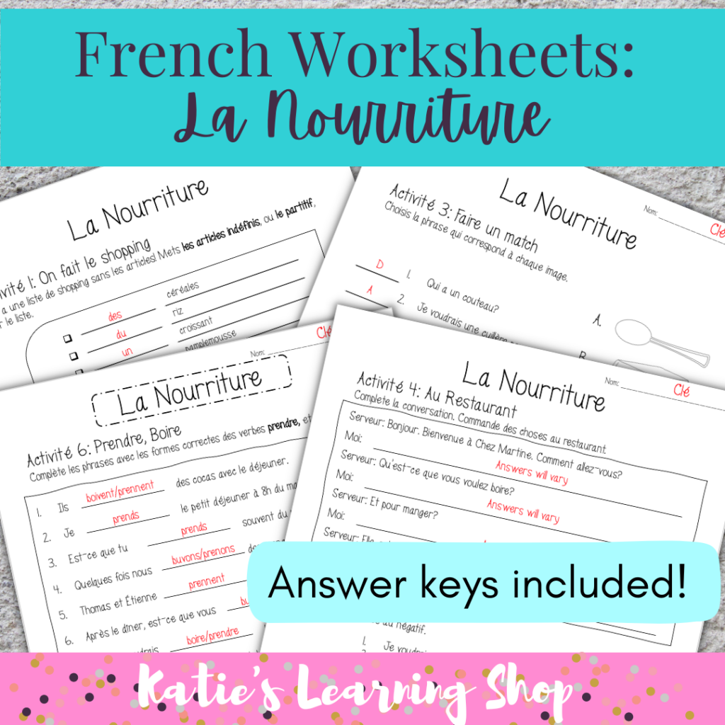 French Food Worksheets | La Nourriture | Made By Teachers