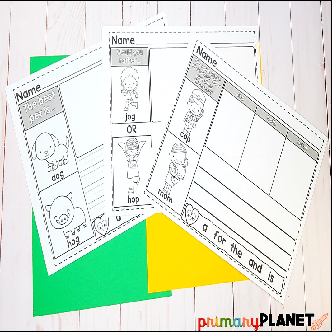 Short o CVC Words Phonics Writing Prompts with Pictures - SOR Aligned ...