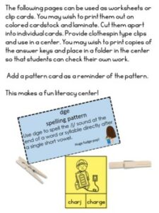 dge Spelling Rule - ge dge Spelling Pattern - Orton Gillingham Spelling ...