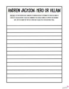 Andrew Jackson: Hero or Villain Activity | Made By Teachers