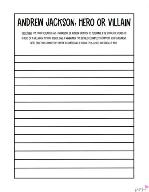 Andrew Jackson: Hero or Villain Activity | Made By Teachers