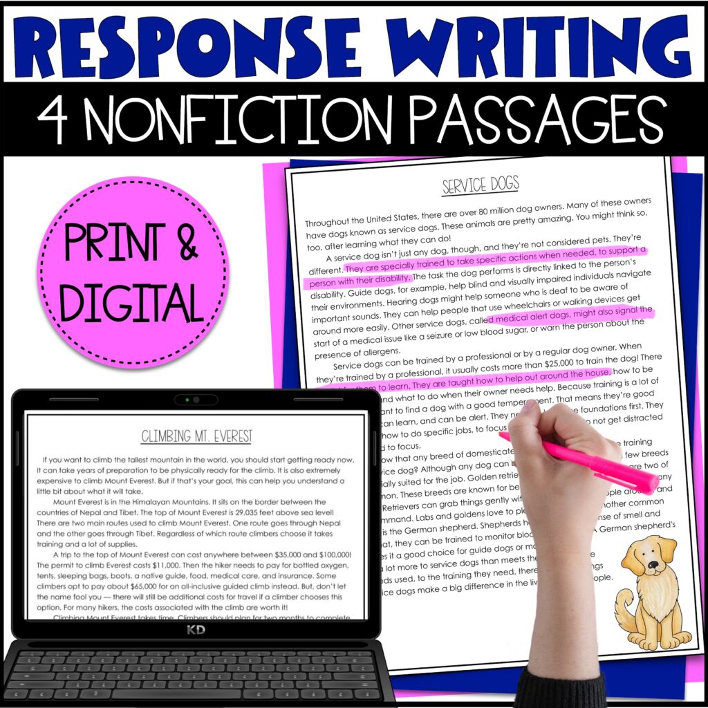 Response Writing Passages - Nonfiction - RACE Strategy | Made By Teachers