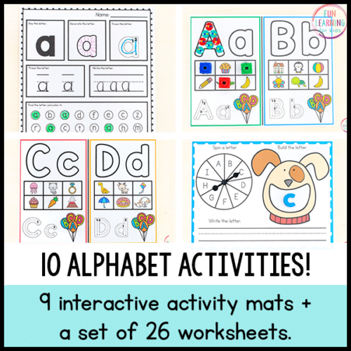 Alphabet Mats and Alphabet Worksheets for Letters and Beginning Sounds ...