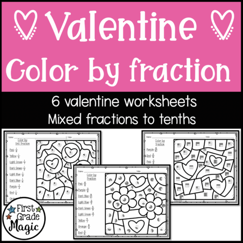 Valentine's Day Color by Fractions | Made By Teachers