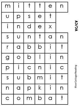 Syllable Division Strips Orton Gillingham | Made By Teachers