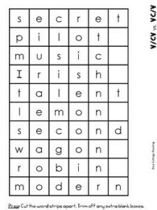 Syllable Division Strips Orton Gillingham | Made By Teachers