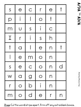 Syllable Division Strips Orton Gillingham | Made By Teachers