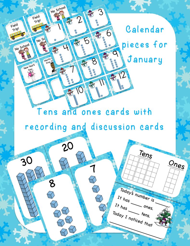 Snowman Calendar Pieces with Base Ten Blocks | Made By Teachers