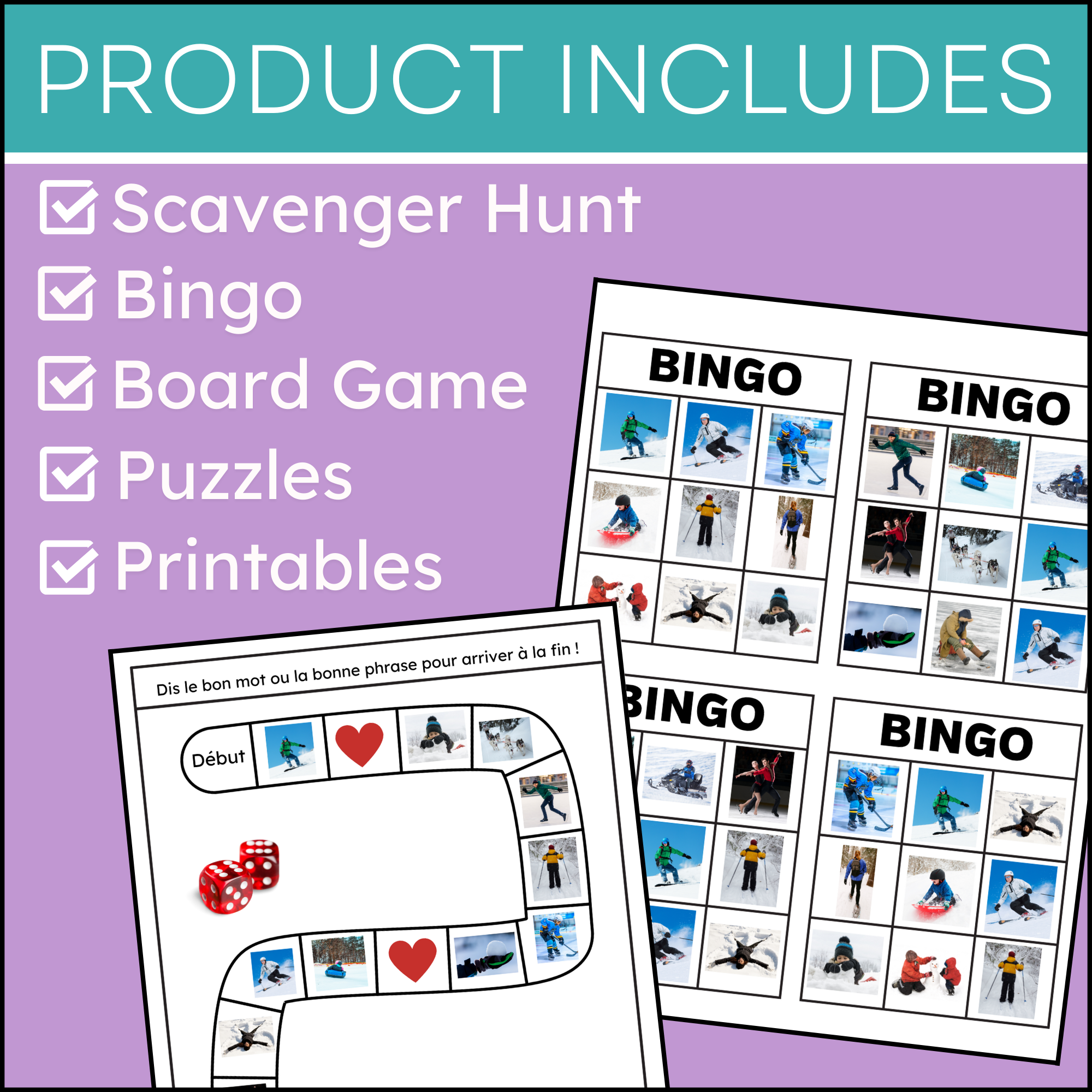 French Winter Vocabulary Games, Worksheets, and Puzzles | Made By Teachers