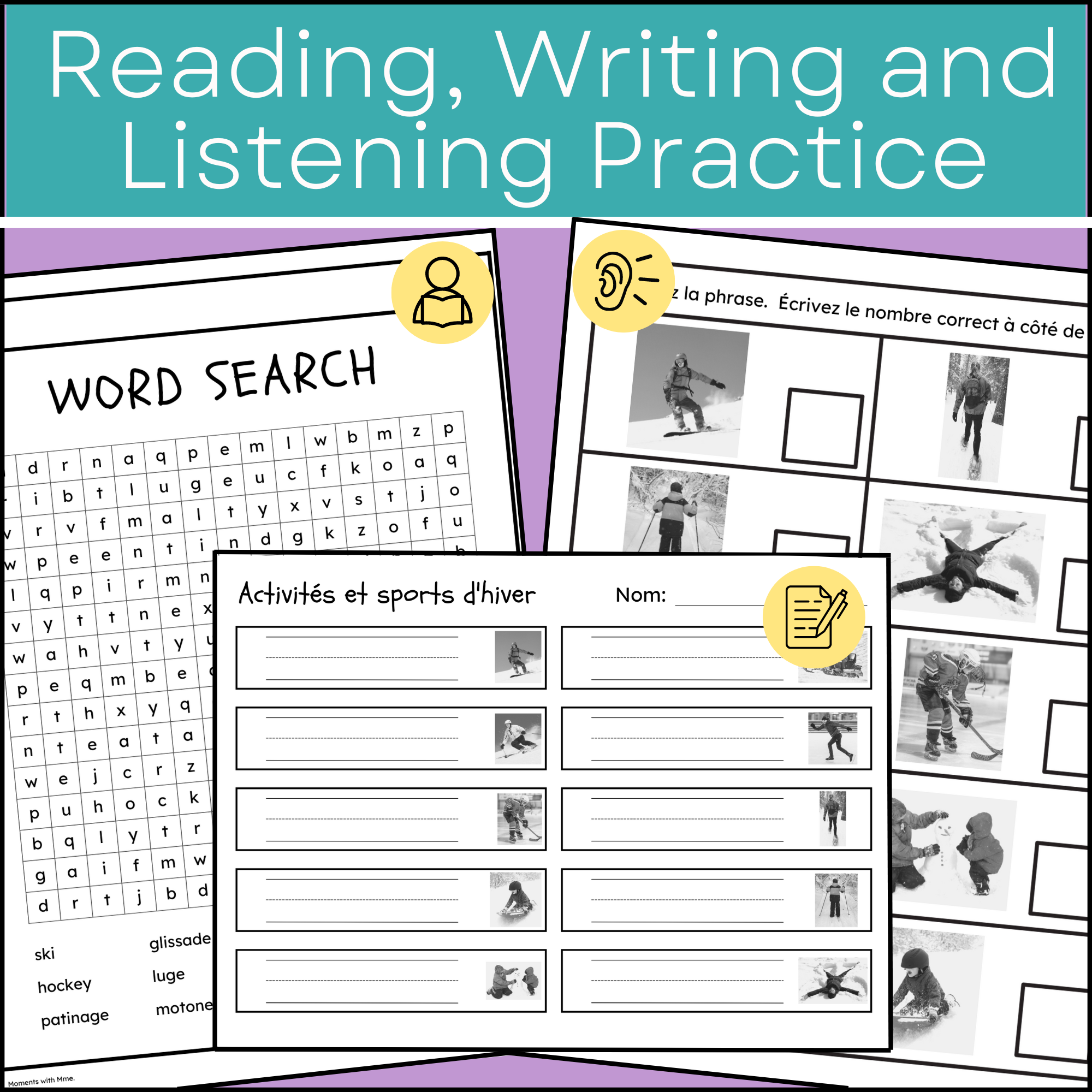 French Winter Vocabulary Games, Worksheets, and Puzzles | Made By Teachers