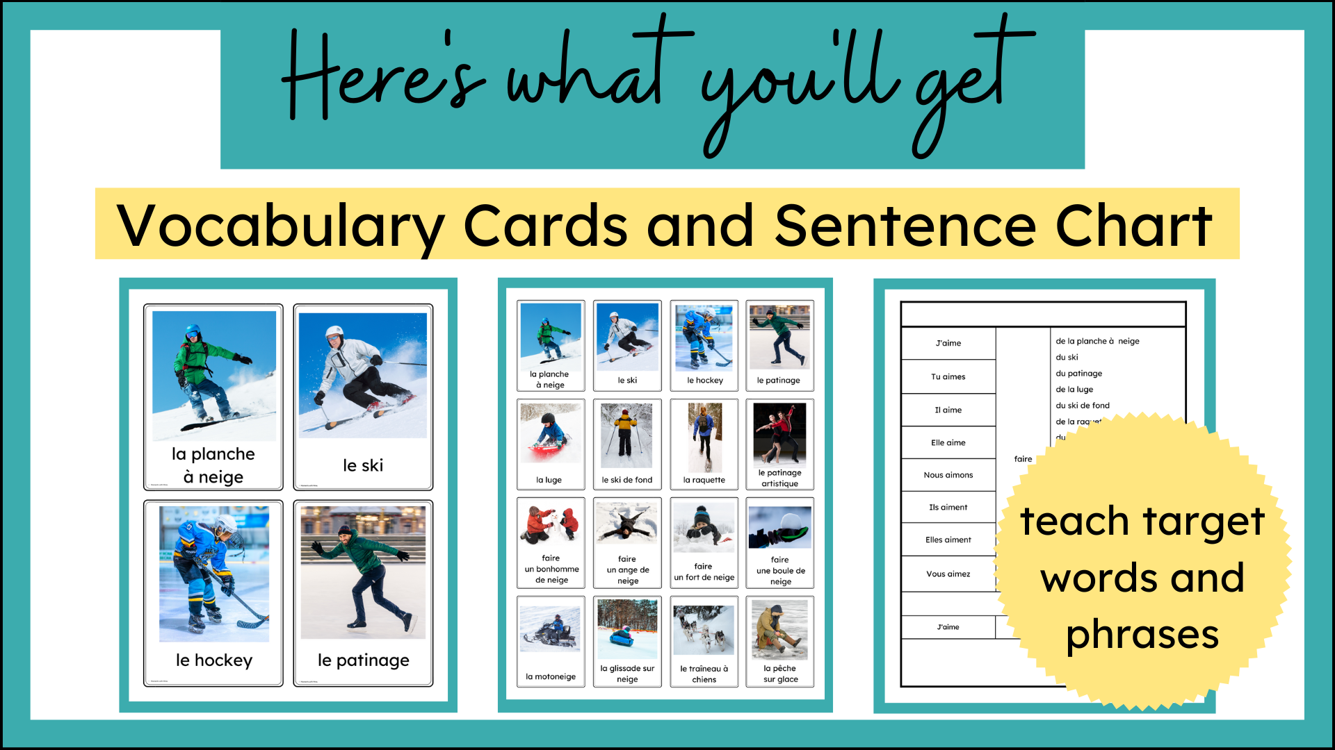 French Winter Vocabulary Games, Worksheets, and Puzzles | Made By Teachers