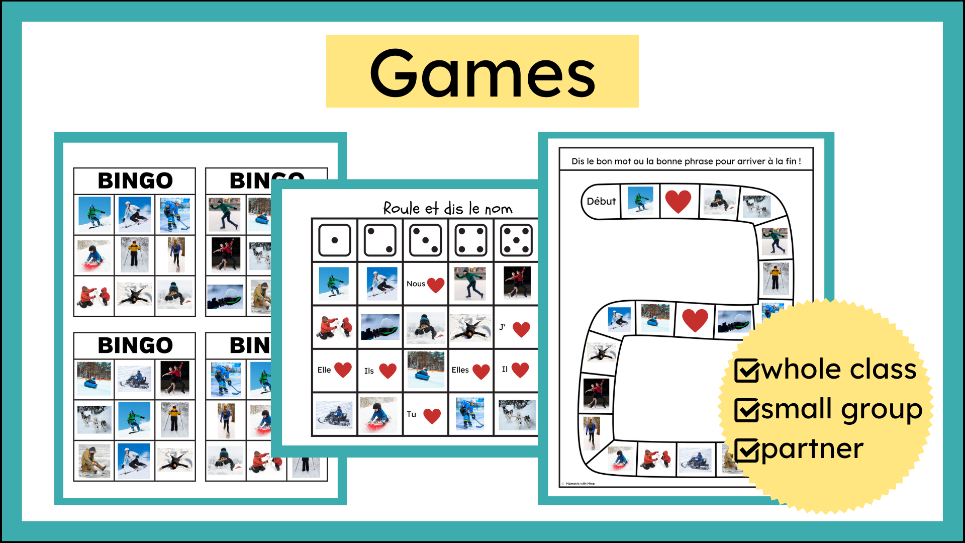 French Winter Vocabulary Games, Worksheets, and Puzzles | Made By Teachers