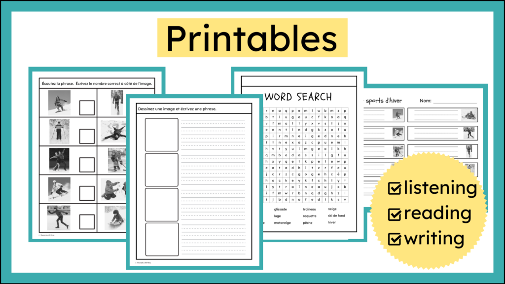 French Winter Vocabulary Games, Worksheets, and Puzzles | Made By Teachers