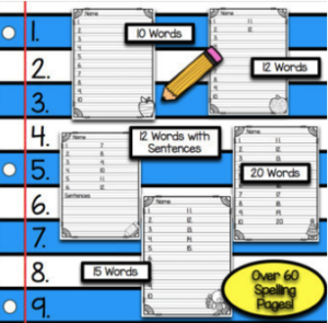 Seasonal Numbered Spelling Test Printable Templates | Made By Teachers