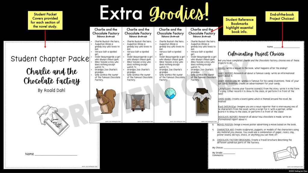 Charlie and the Chocolate Factory Novel Study Unit | Comprehension with ...