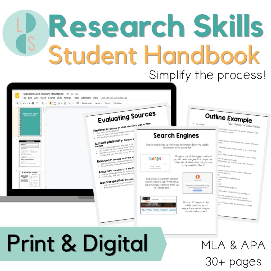 Research Skills Student Handbook | Made By Teachers