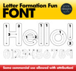 Letter Tracing Font - Letter Formation Font - Writing Letters Font ...