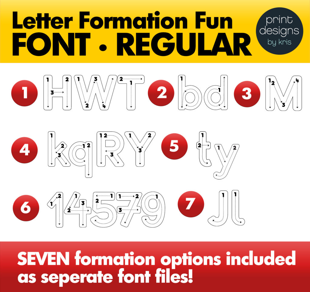 Letter Tracing Font - Letter Formation Font - Writing Letters Font ...