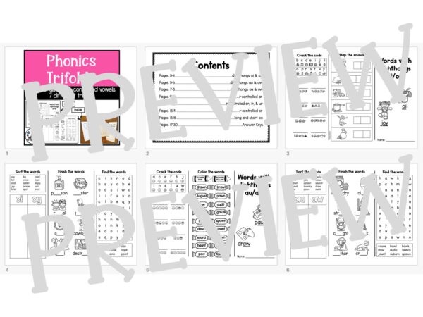 Diphthongs and R-Controlled Vowel Trifold Worksheets | Made By Teachers