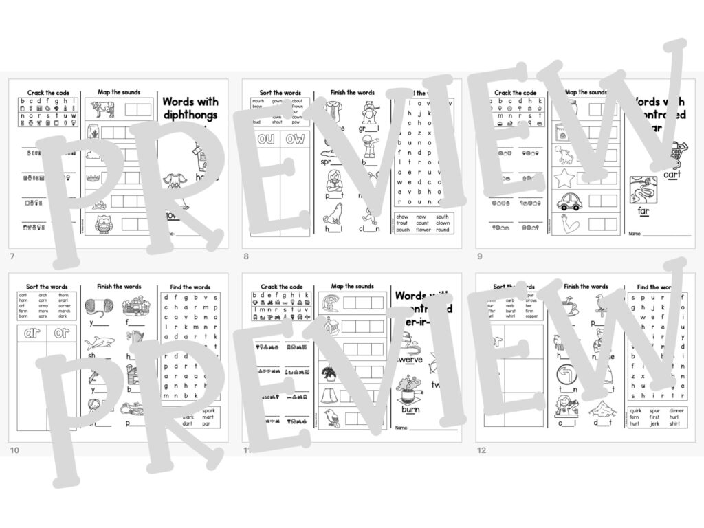 Diphthongs and R-Controlled Vowel Trifold Worksheets | Made By Teachers