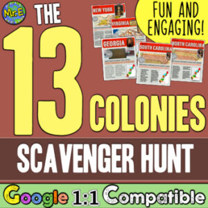13 Colonies Scavenger Hunt and Map Activity | Made By Teachers