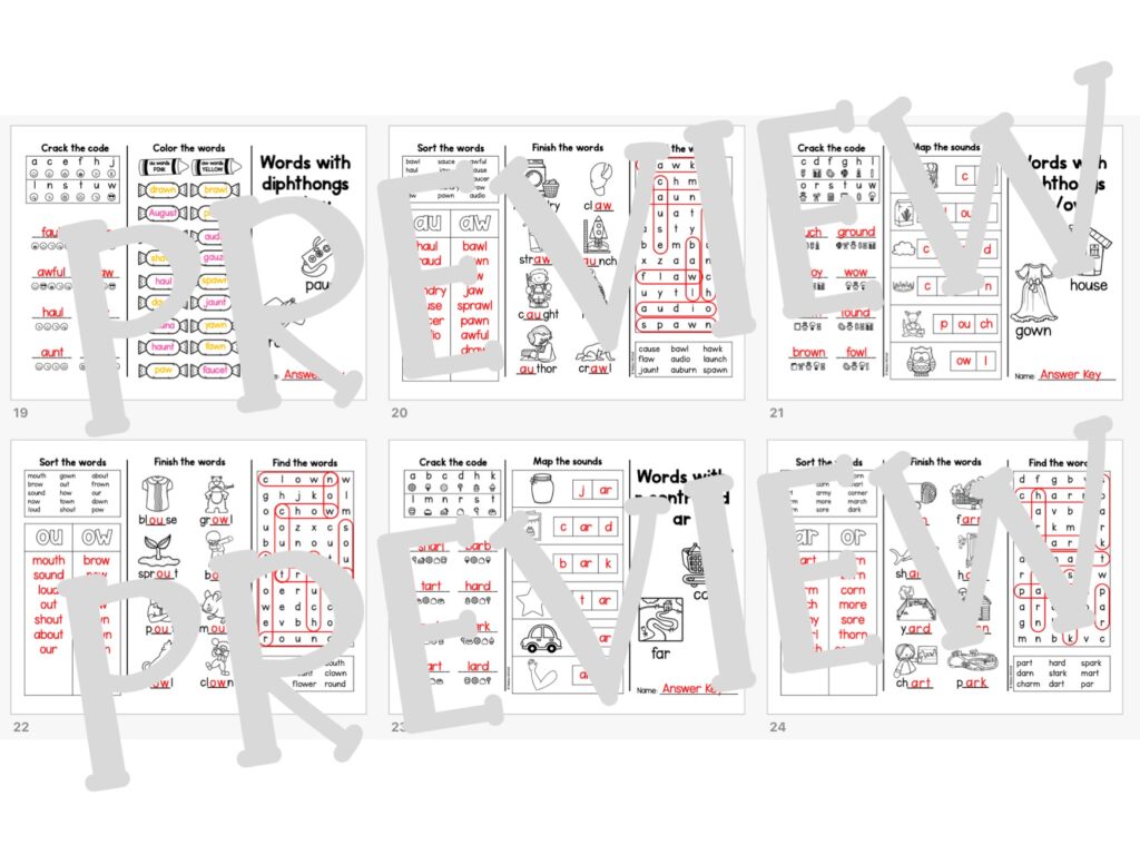 Diphthongs and R-Controlled Vowel Trifold Worksheets | Made By Teachers