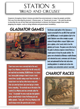 Roman Empire Culture Stations | 10 Stations for Ancient Rome Culture ...