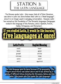 Roman Empire Culture Stations | 10 Stations for Ancient Rome Culture ...