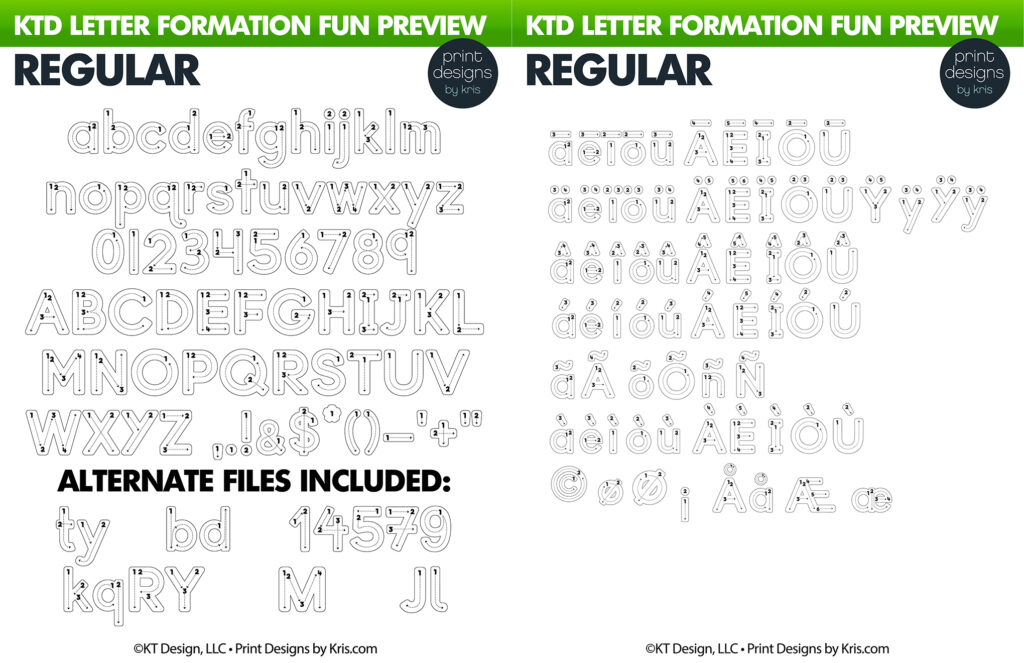 Letter Tracing Font - Letter Formation Font - Writing Letters Font ...
