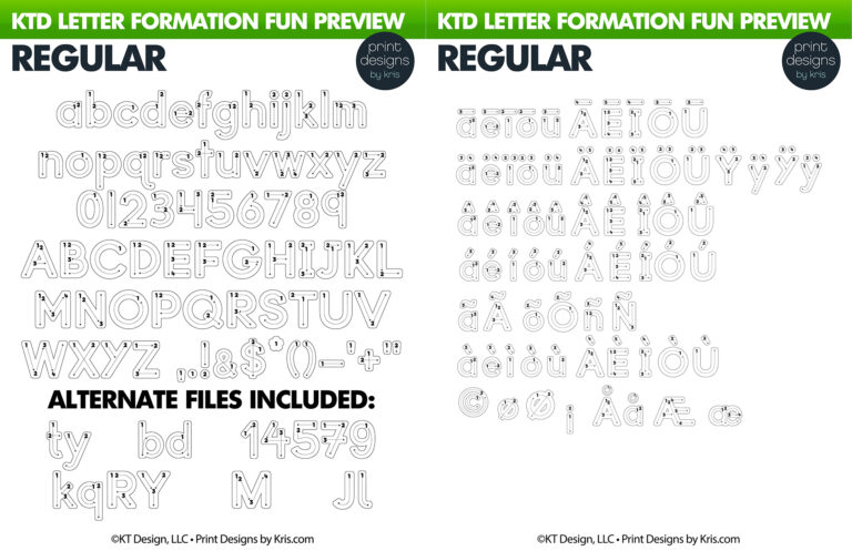 Letter Tracing Font - Letter Formation Font - Writing Letters Font ...