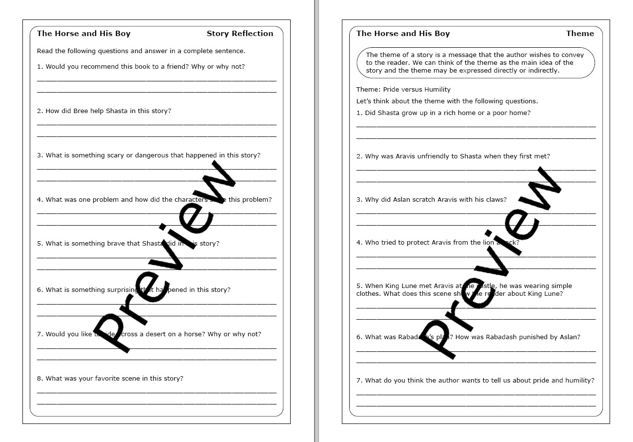 C. S. Lewis "The Horse and His Boy" worksheets | Made By Teachers