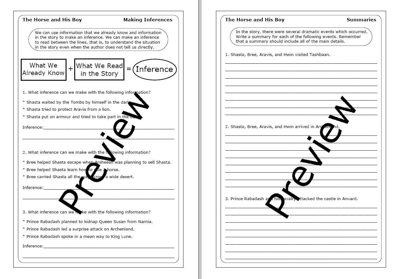 C. S. Lewis "The Horse and His Boy" worksheets | Made By Teachers