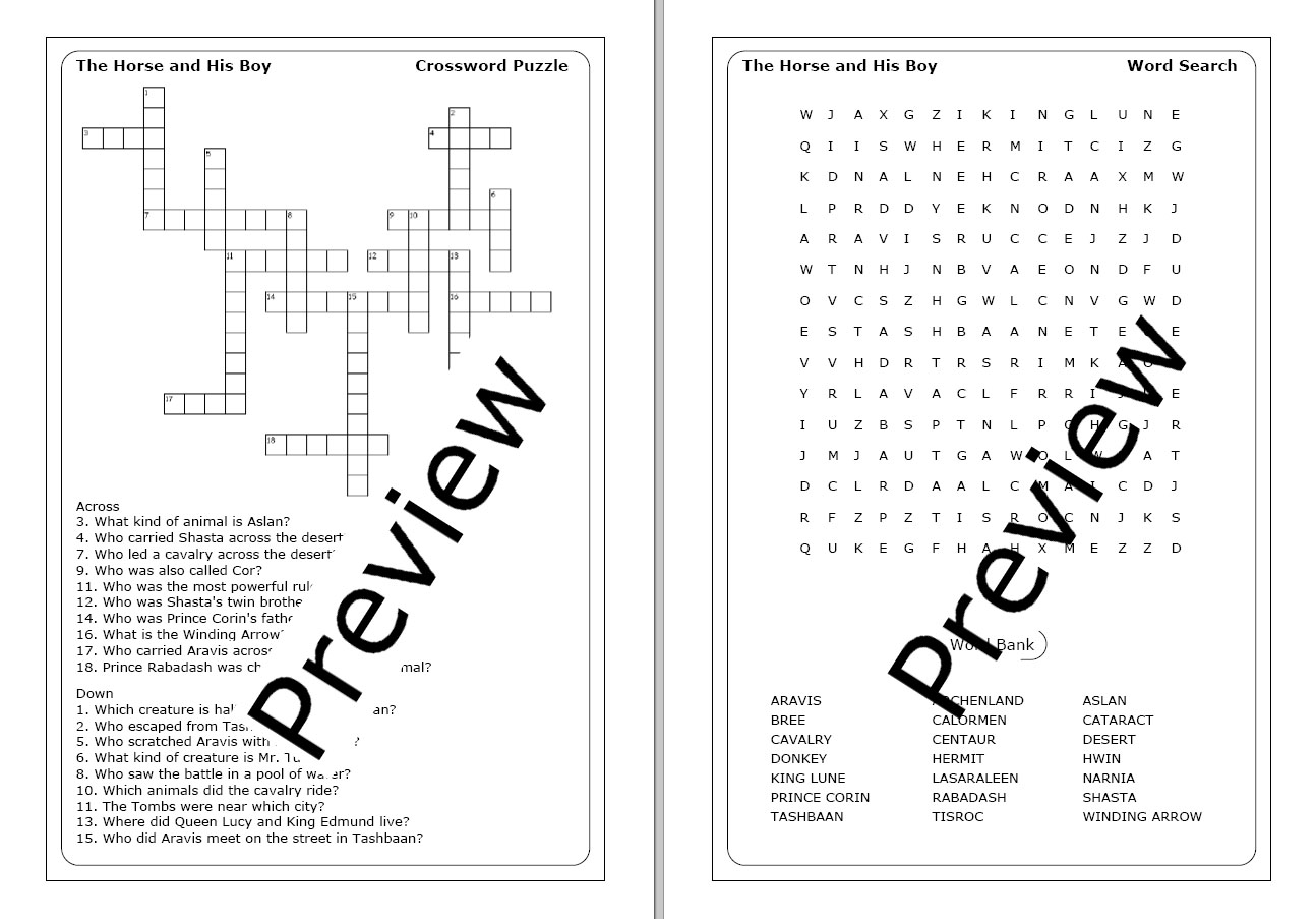 C. S. Lewis "The Horse and His Boy" worksheets | Made By Teachers