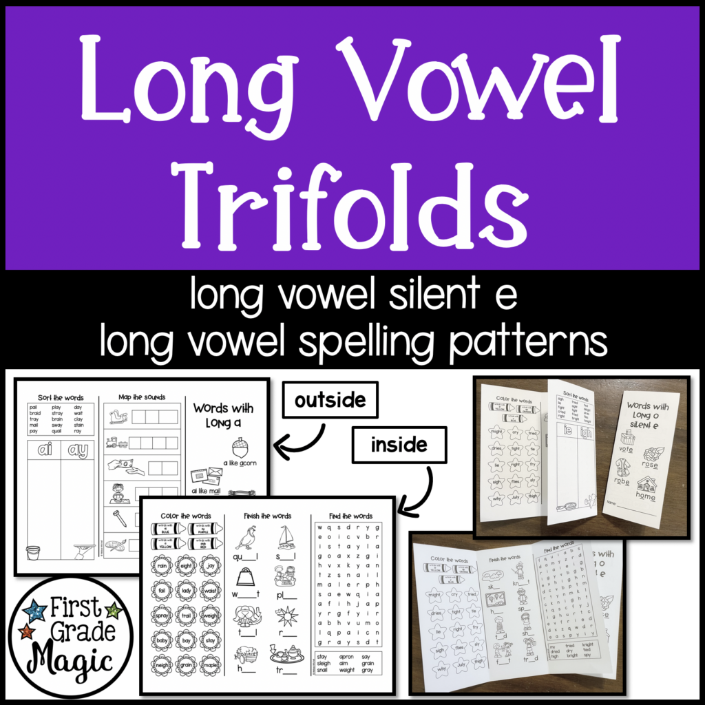 Long Vowel Spelling Patterns Phonics Trifold Worksheets | Made By Teachers