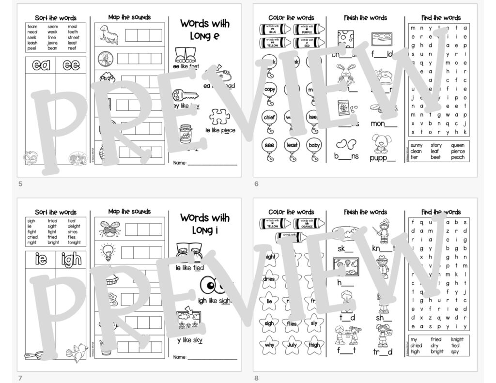 Long Vowel Spelling Patterns Phonics Trifold Worksheets | Made By Teachers