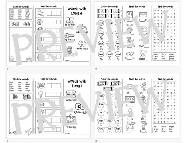Long Vowel Spelling Patterns Phonics Trifold Worksheets | Made By Teachers