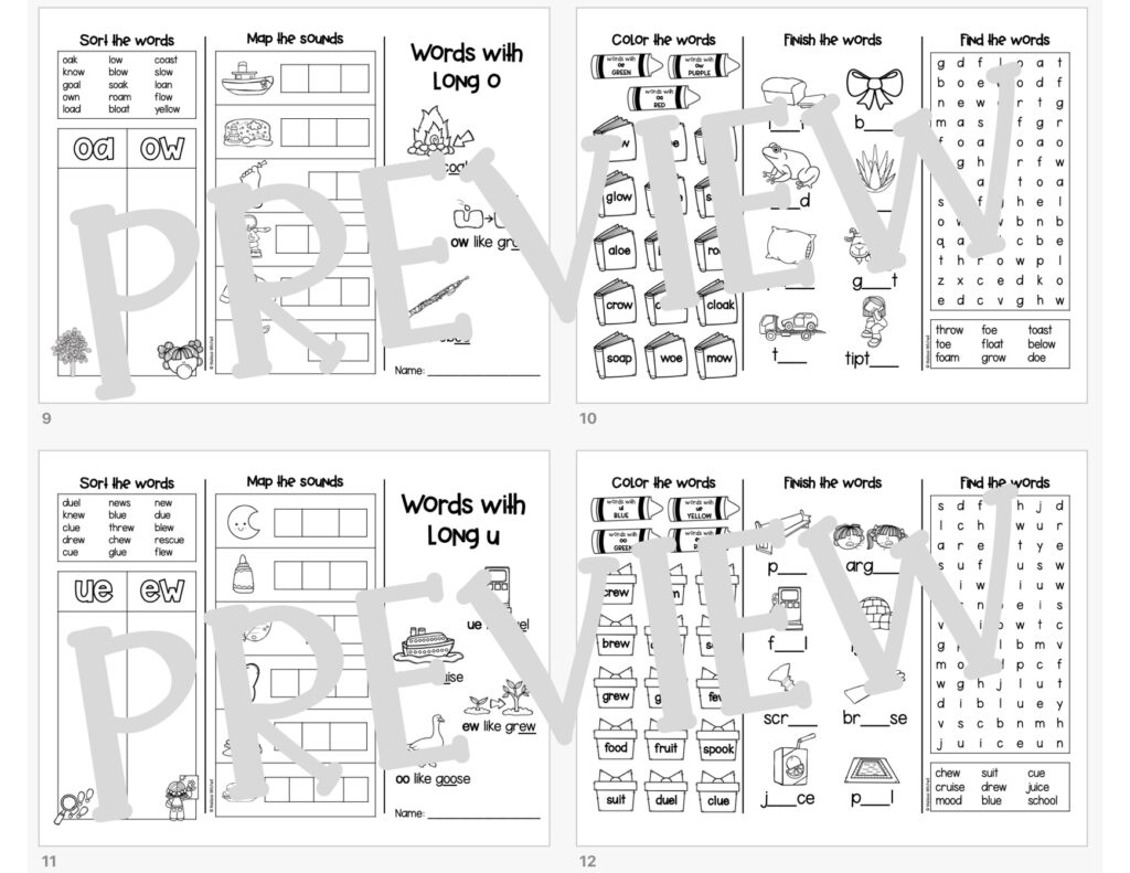 Long Vowel Spelling Patterns Phonics Trifold Worksheets | Made By Teachers