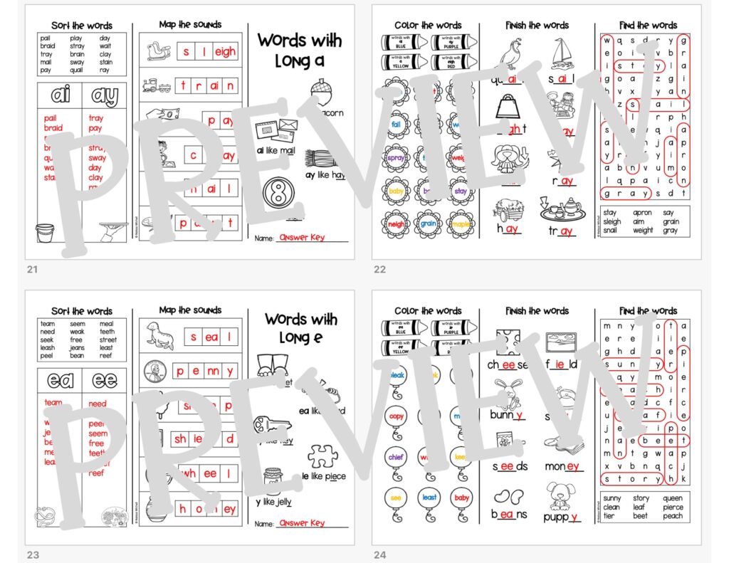 Long Vowel Spelling Patterns Phonics Trifold Worksheets | Made By Teachers