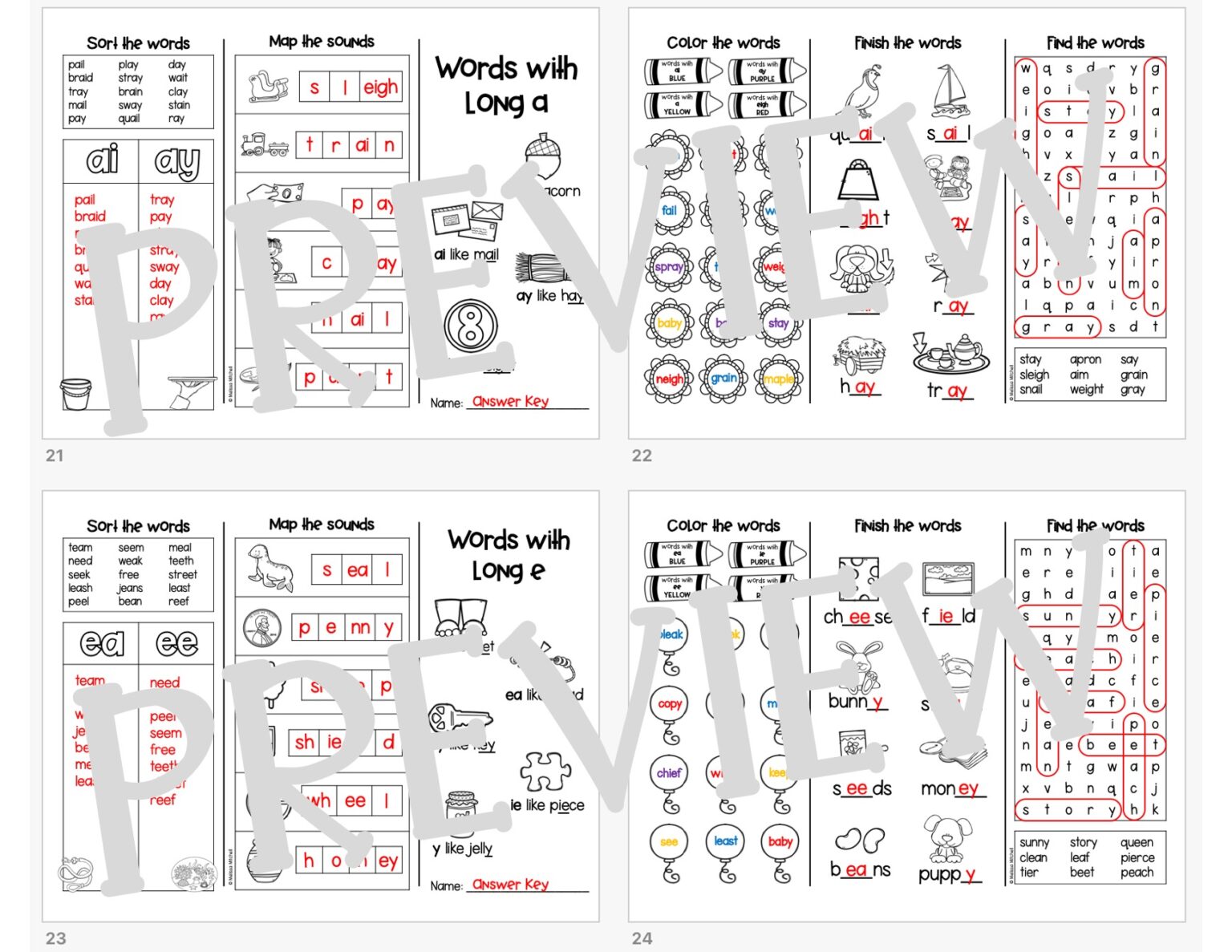 Long Vowel Spelling Patterns Phonics Trifold Worksheets | Made By Teachers