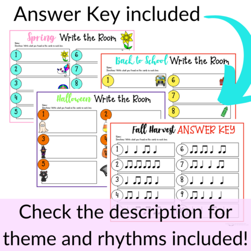 Valentine's Day Timka Write the Room for Elementary Music Rhythm Review ...