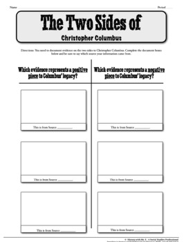 Christopher Columbus | The Two Sides of Christopher Columbus DBQ ...