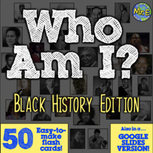 Black History Month: Who Am I Flash Cards! Trivia for Black History ...