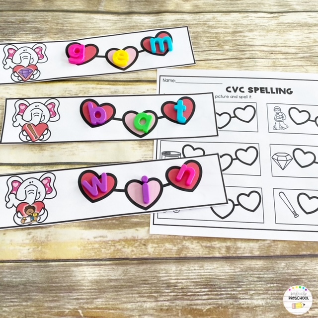 February Preschool and Kindergarten Literacy Centers Valentine's Day ...