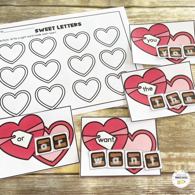 February Preschool and Kindergarten Literacy Centers Valentine's Day ...